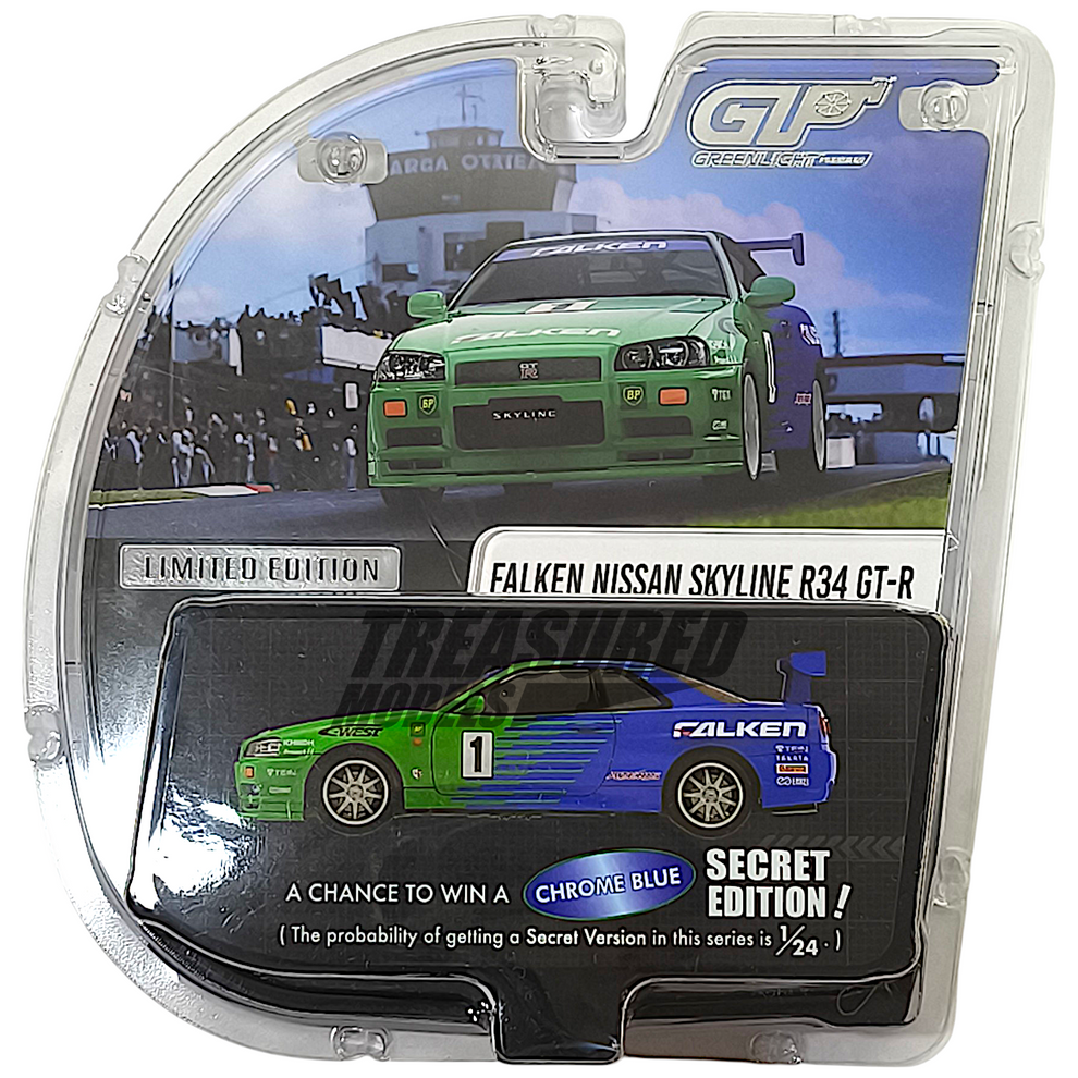 Greenlight Nissan Falken Skyline R34 GT-R 1/64 Diecast – Treasured Models