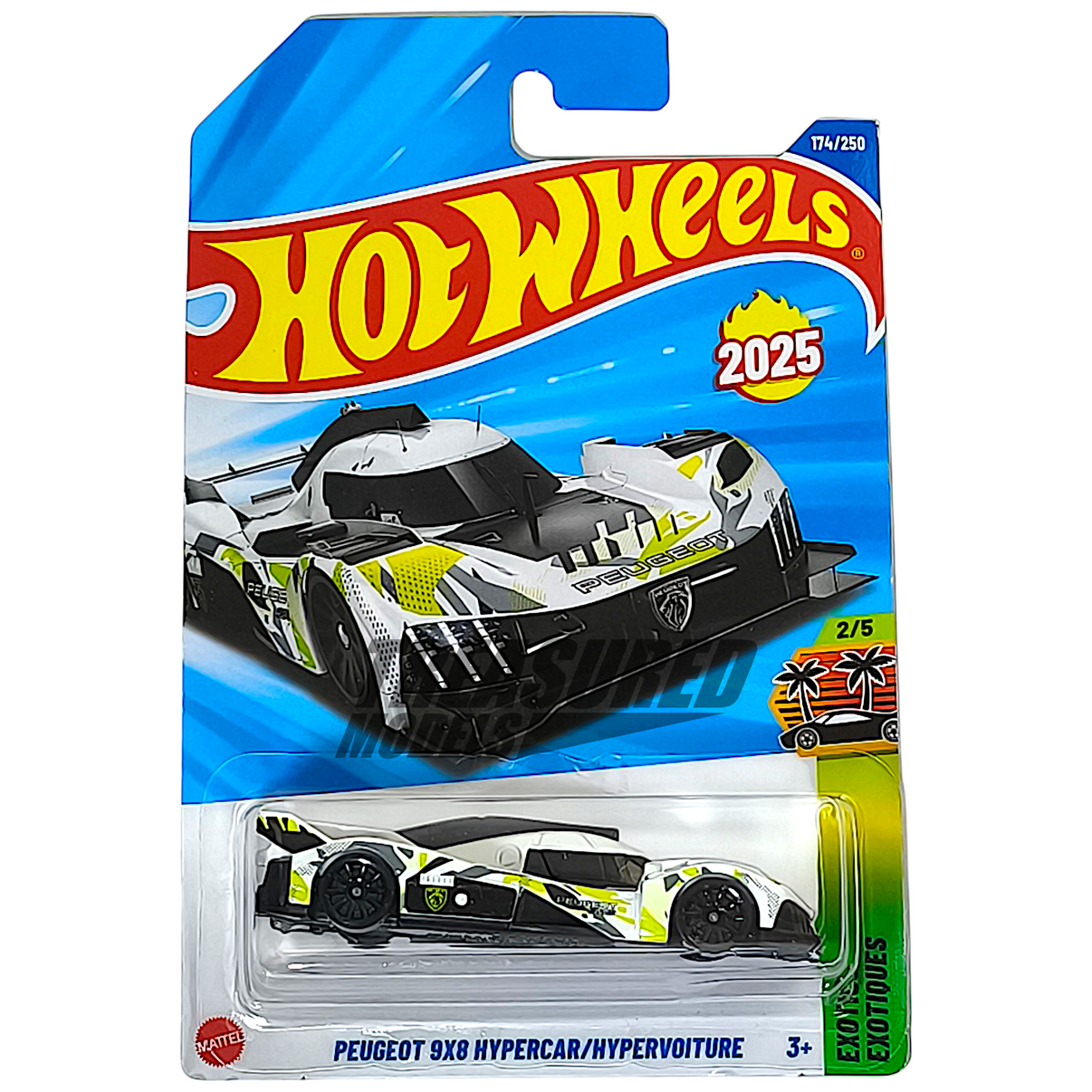 Hot Wheels Peugeot 9X8 Hypercar White 2025 Main Line HW Exotics 1/64 D – Treasured Models