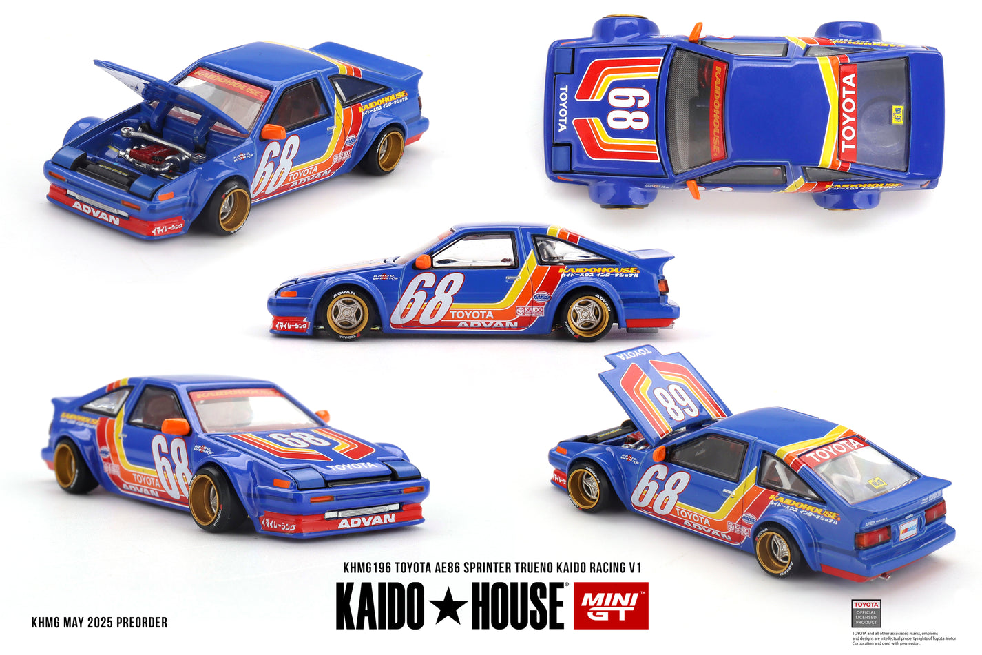 Kaido House Toyota AE86 Sprinter Trueno Kaido Racing V1 KHMG196 1/64 D ...