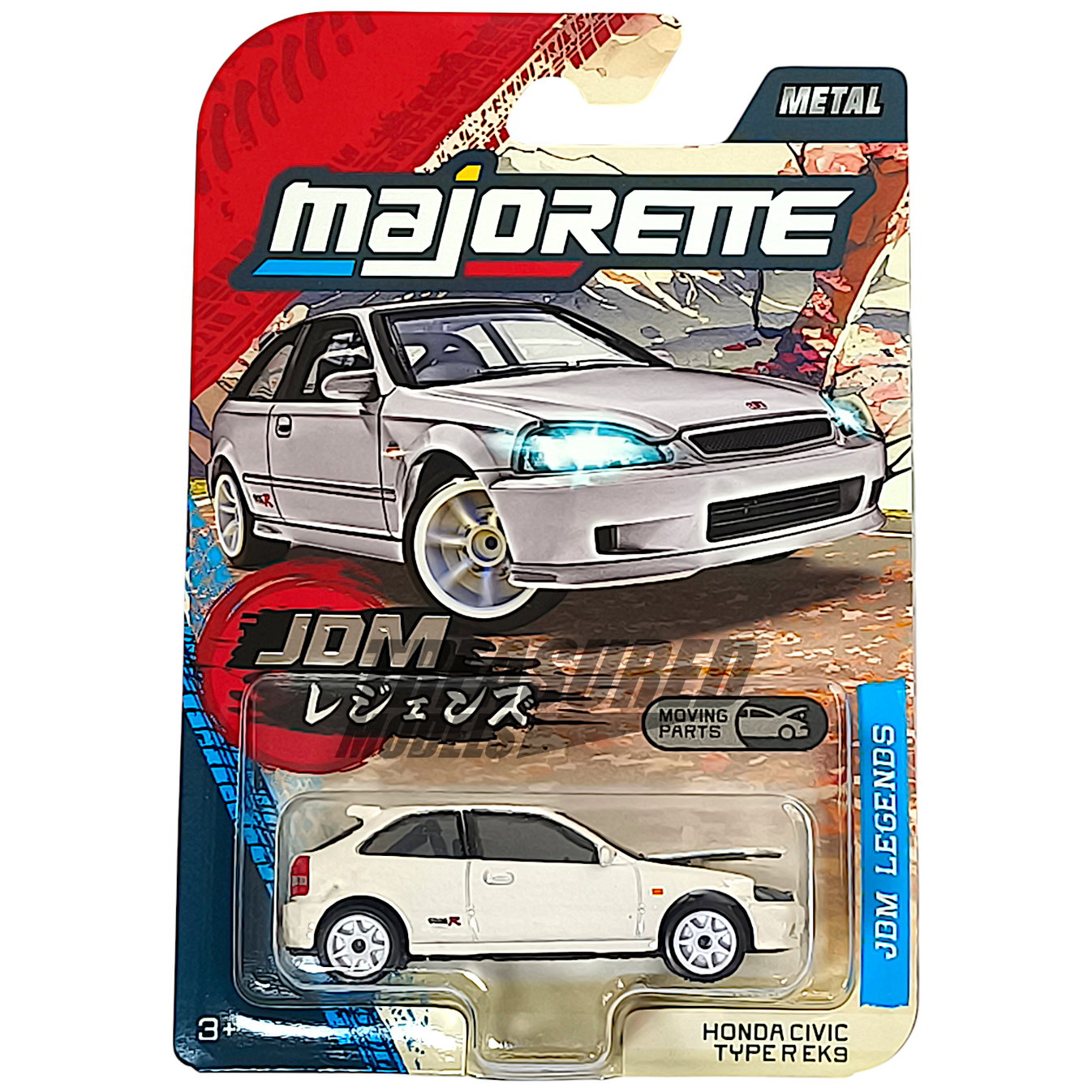 Majorette Honda Civic Type R EK9 Chase White JDM Legends 1/64 Diecast ...