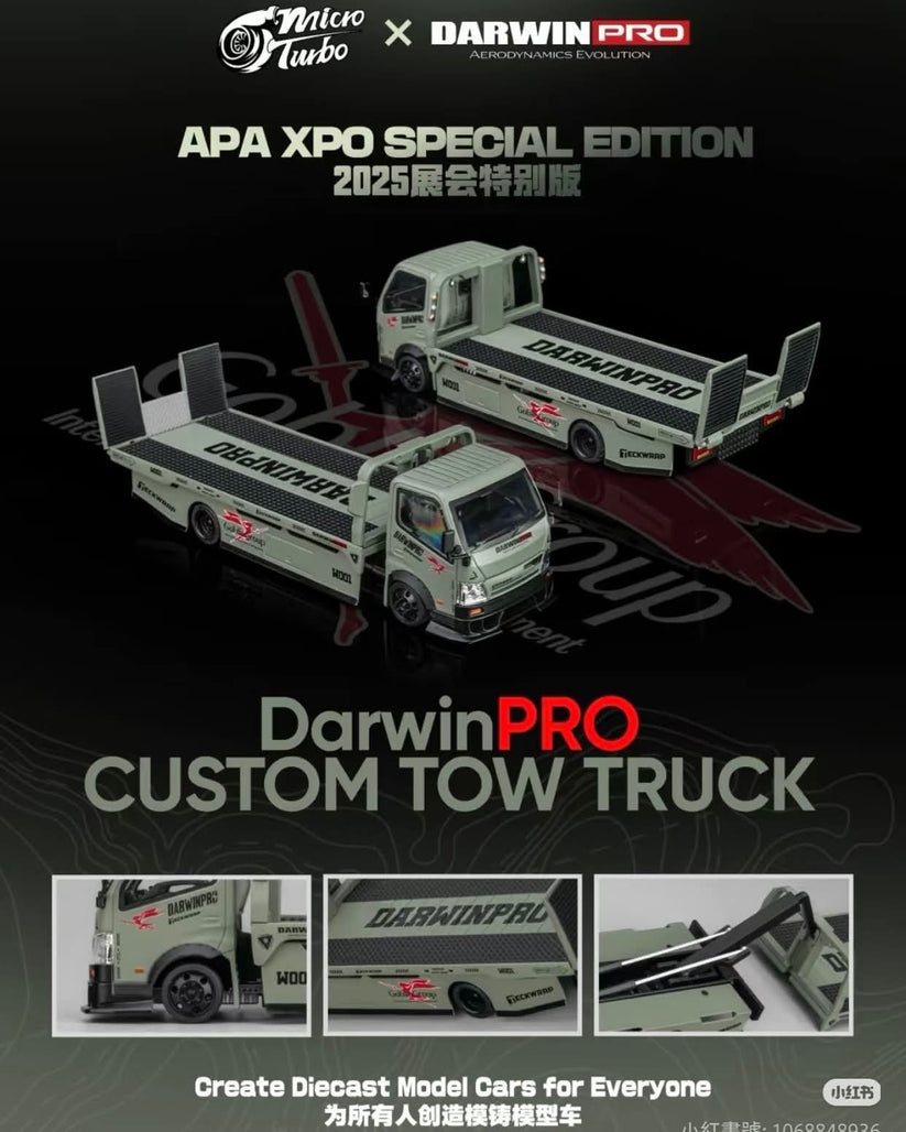 Micro Turbo Darwin Pro Custom Tow Truck APAxpo 2025 1/64 Diecast ...