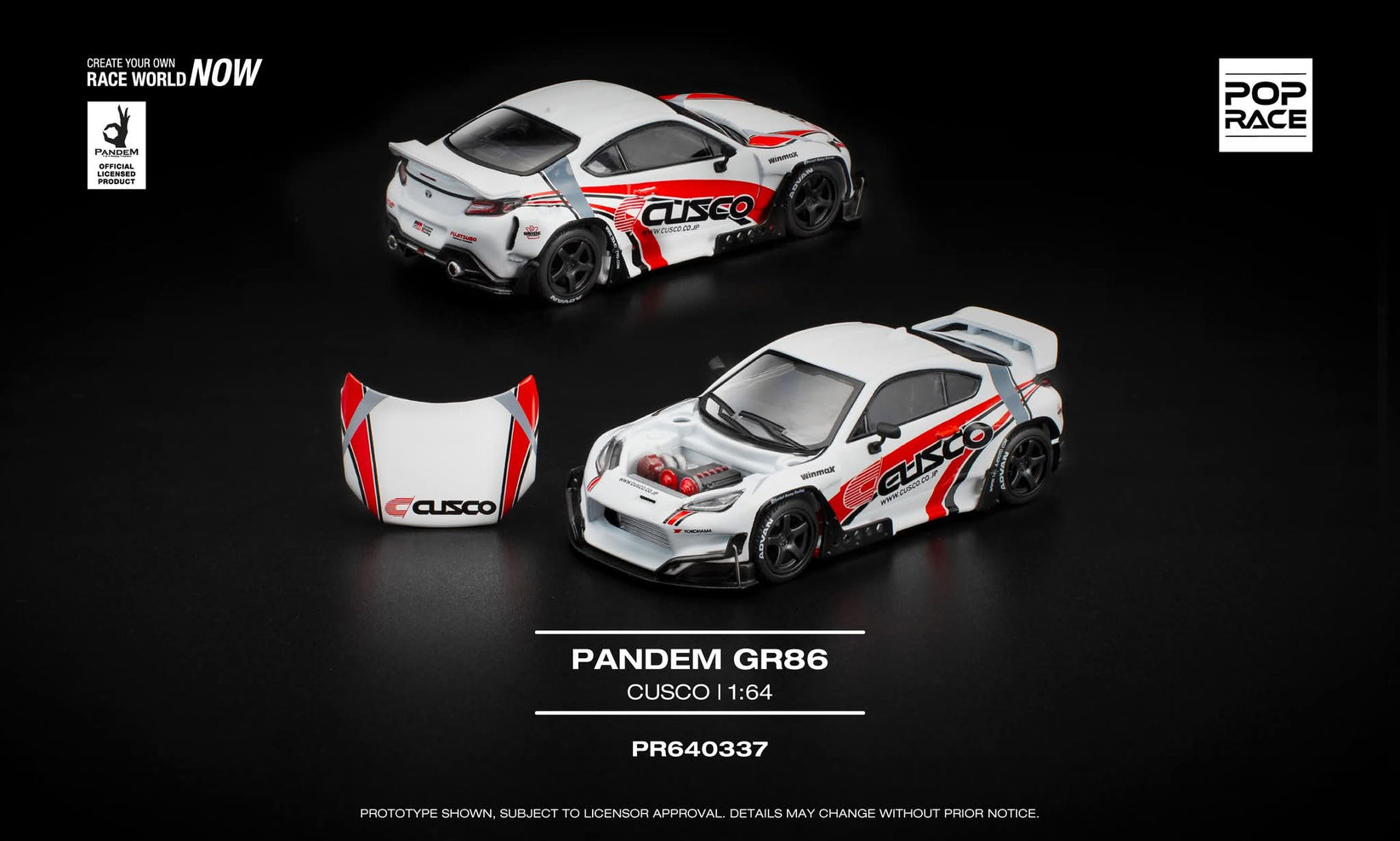 *Pre-Order* Pop Race Toyota GR86 Pandem Cusco PR640337 1/64 Diecast ...