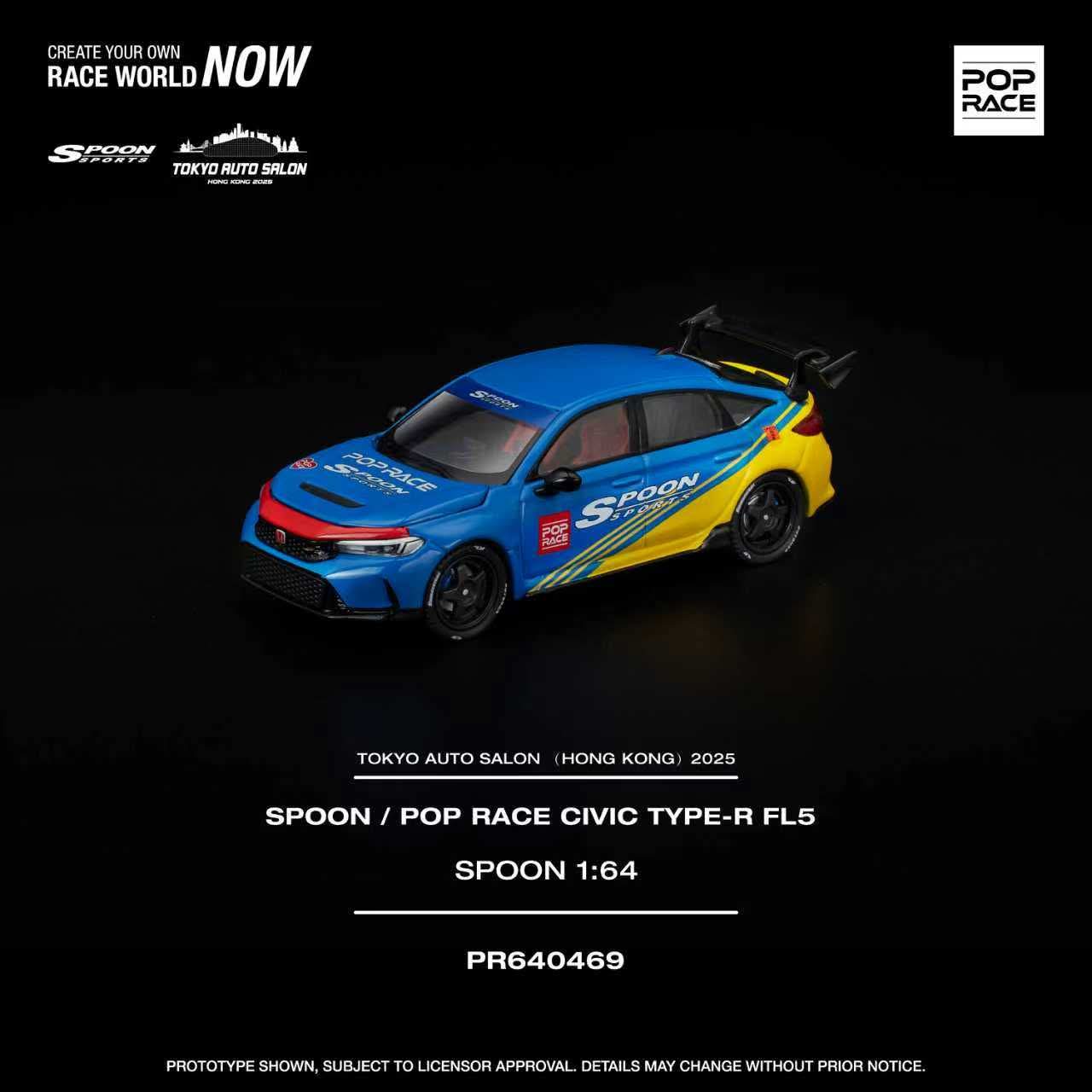 Pop Race Spoon - Pop Race Civic Type-R FL5 TASHK 25 1/64 Diecast ...